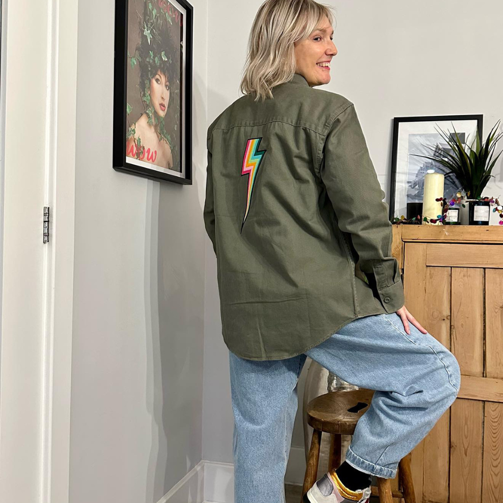 Embroidered Bolt Khaki Jacket – percyandnell